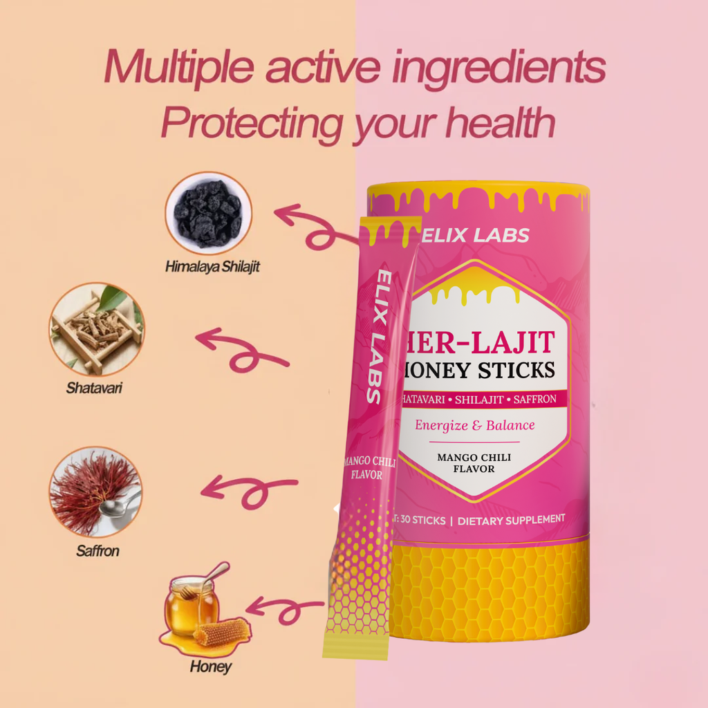 Her-Lajit Honey Sticks - Daily Energy, Wellness Balance & Natural ...